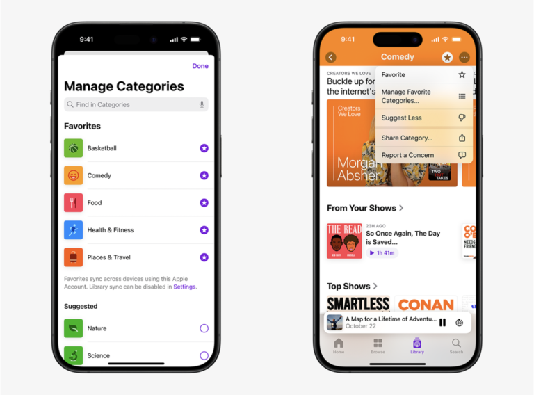 Apple Podcasts iOS 18のお気に入りカテゴリーの導入 | Audiostart News（オーディオスタートニュース ...
